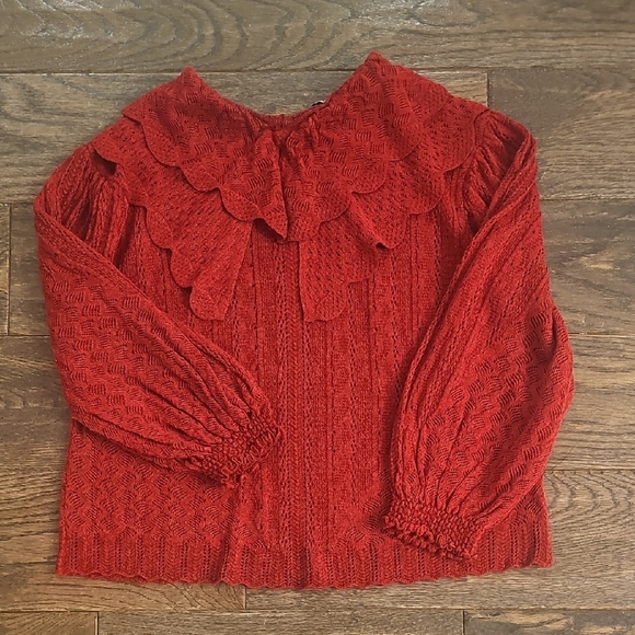 Zara | Tops | Zara Holiday Red Cowl Neck Sweater | Poshmark